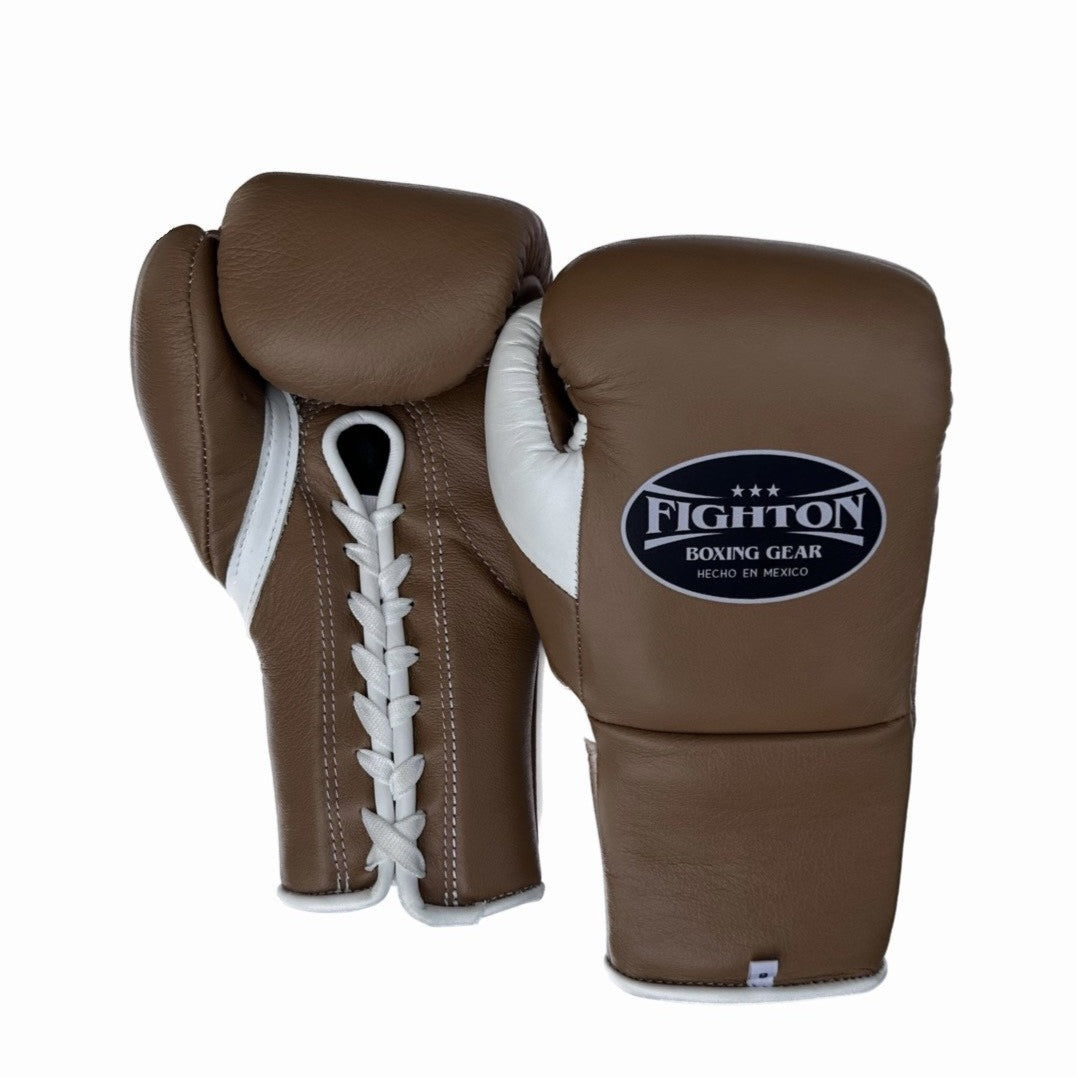 Brown/White 8oz Fight Gloves – Fighton Boxing